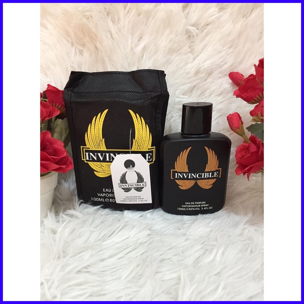 INVINCIBLE FRAGRANCE PERFUME SPRAY FOR MEN 100ML WITH POUCH | Shopee ...