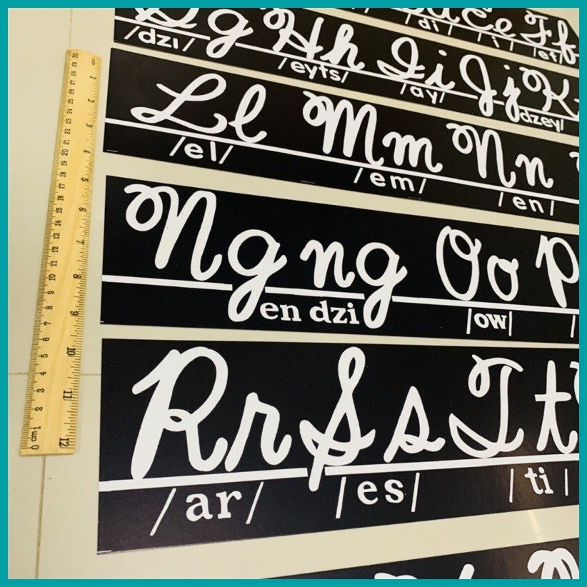∇ ∲ 1 set Cursive OR Print Alphabet Letters Long Display Poster ...