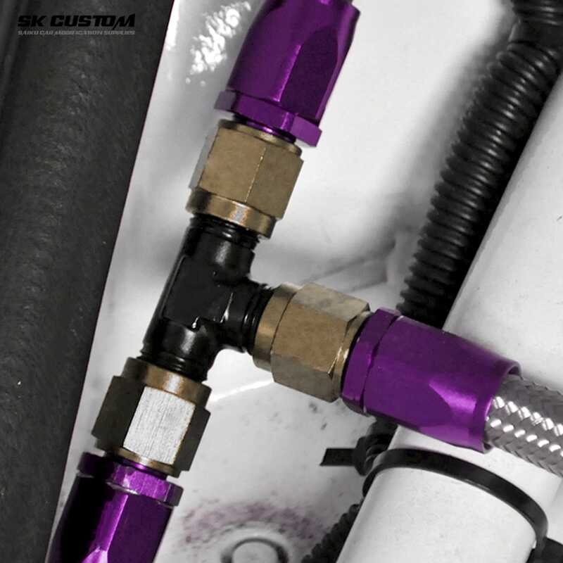 SK CUSTOM Oil Hose T-Connector AN6/8/10 Car Engine Oil Cooler ...