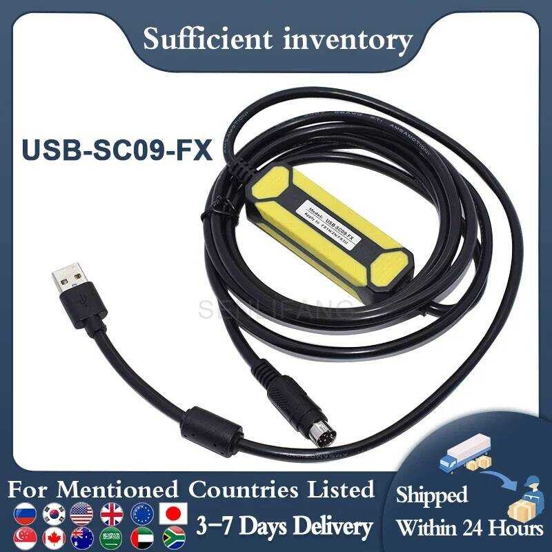 4E NEW 2 Usb-Sc09-Fx Fx-Usb-Aw For MELSEC FX Series PLC Programming ...