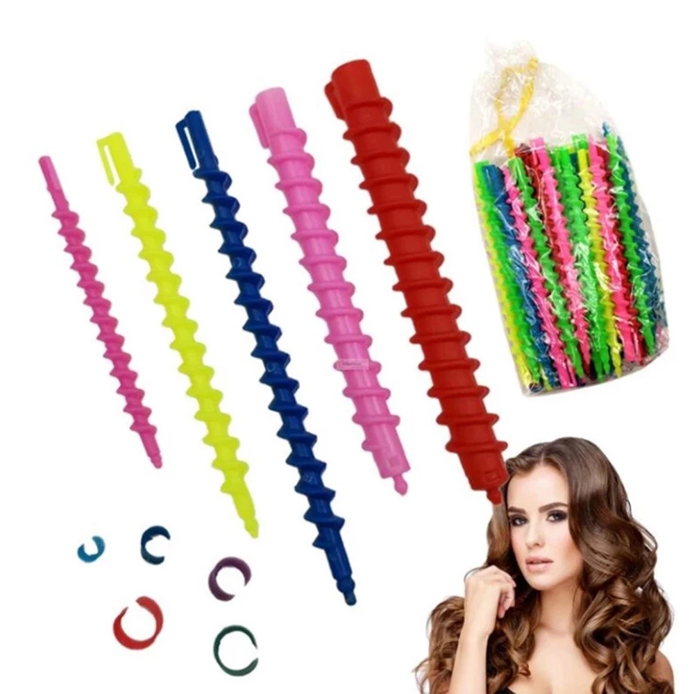20 Pcs Hair Curler Hairdressing Spiral Hair Perm Rod Small Hair Curler ...