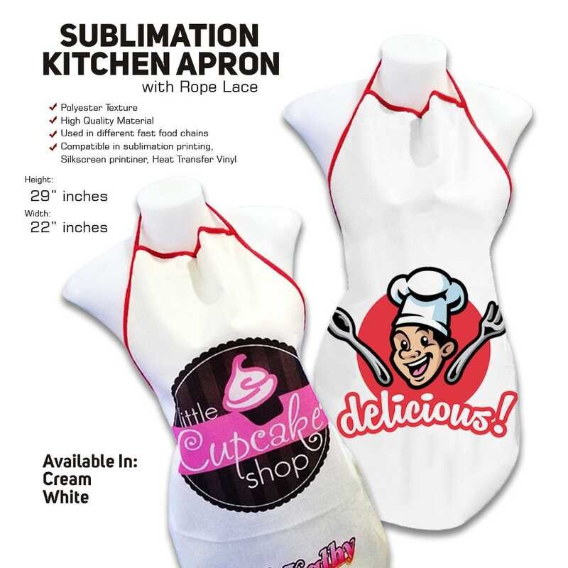 Print Digital Sublimation Printable Apron || Cream And White | Shopee ...