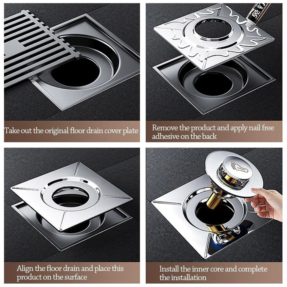 Bathroom spring floor drain, anti-odor foot drain, drain plug with ...