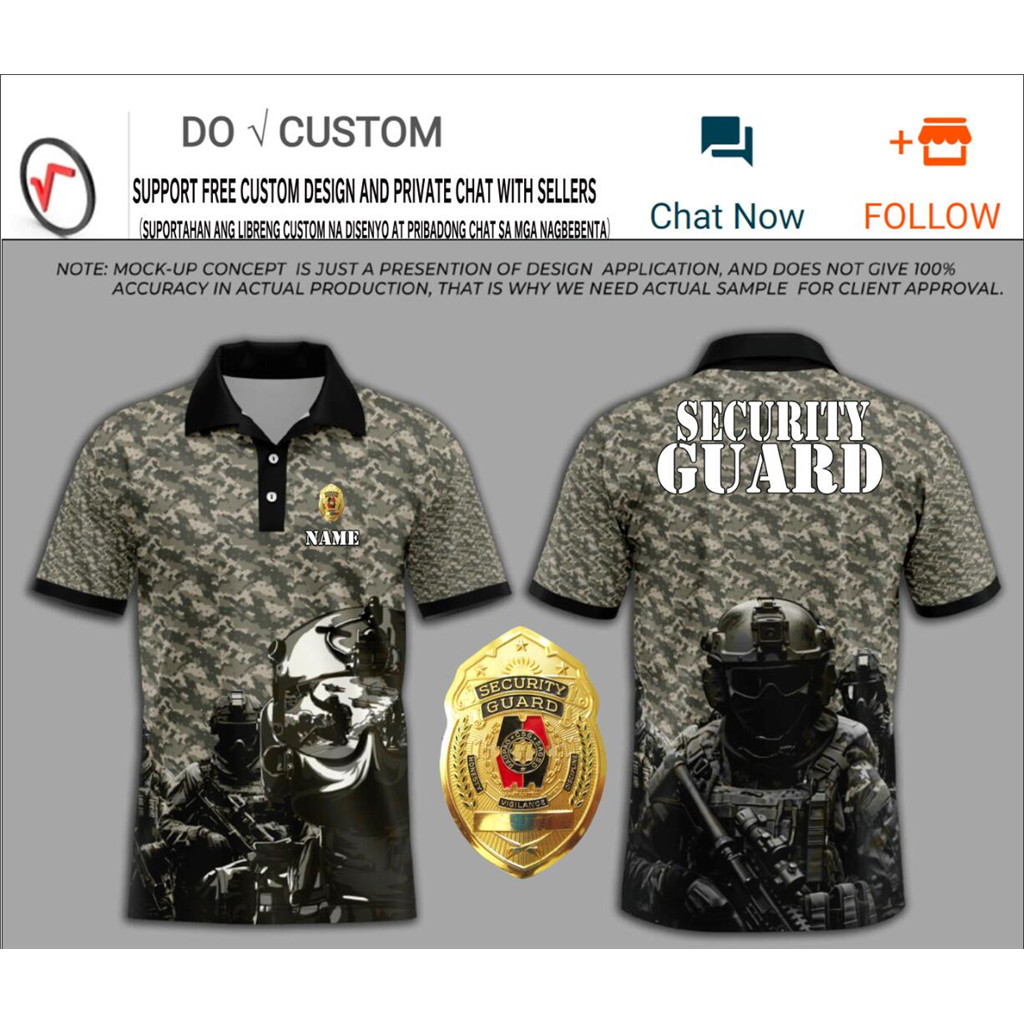 SECURITY GUARD TACTICAL New Design Full Imprint Sublimation From 2024 ...