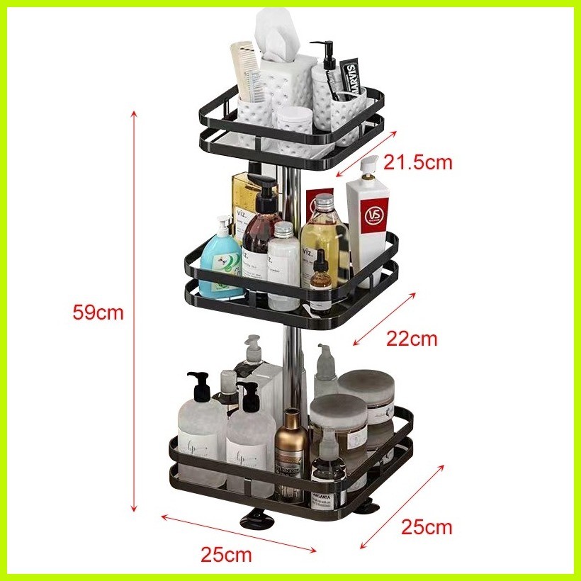 Kitchen spice rack 360° rotating condiments organizers rack space saver ...