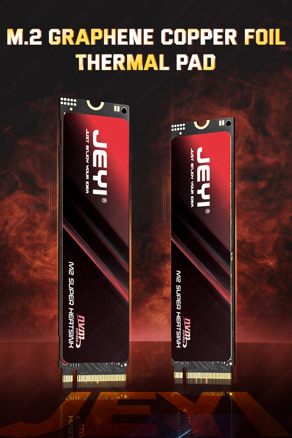 JEYI Graphene M.2 2280 SSD Copper Foil Heatsink for NVMe/SATA SSD-Ultra ...