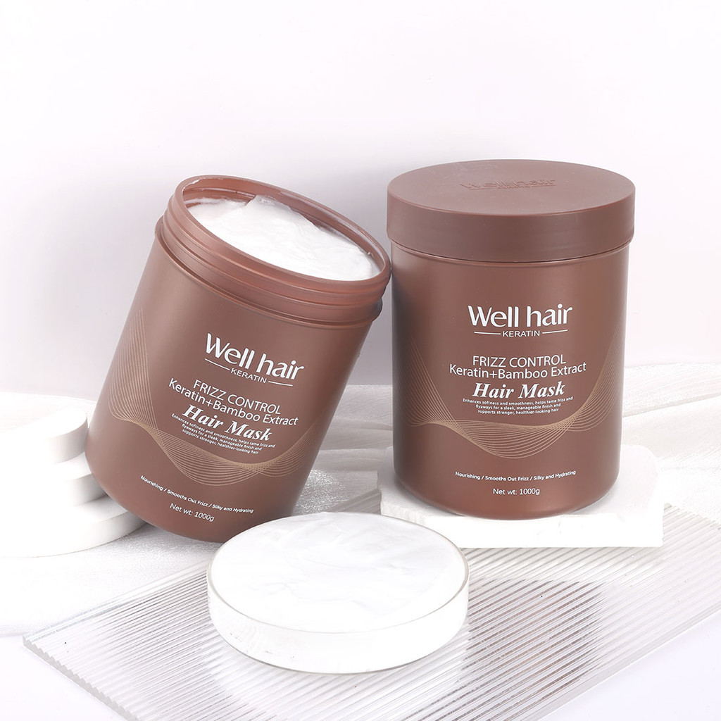 Well Hair Mask Keratin+Bamboo Extract Frizz Control Silky Smooth Dry ...