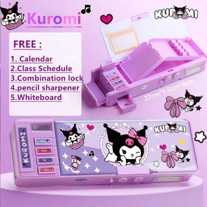 Kuromi Pencil , Double Layer Mechanism Box, Large Capacity Password ...