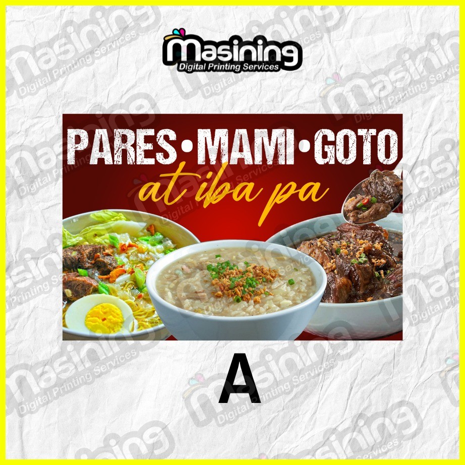 Pares, Mami, Goto Business Signage Tarpaulin | Shopee Philippines