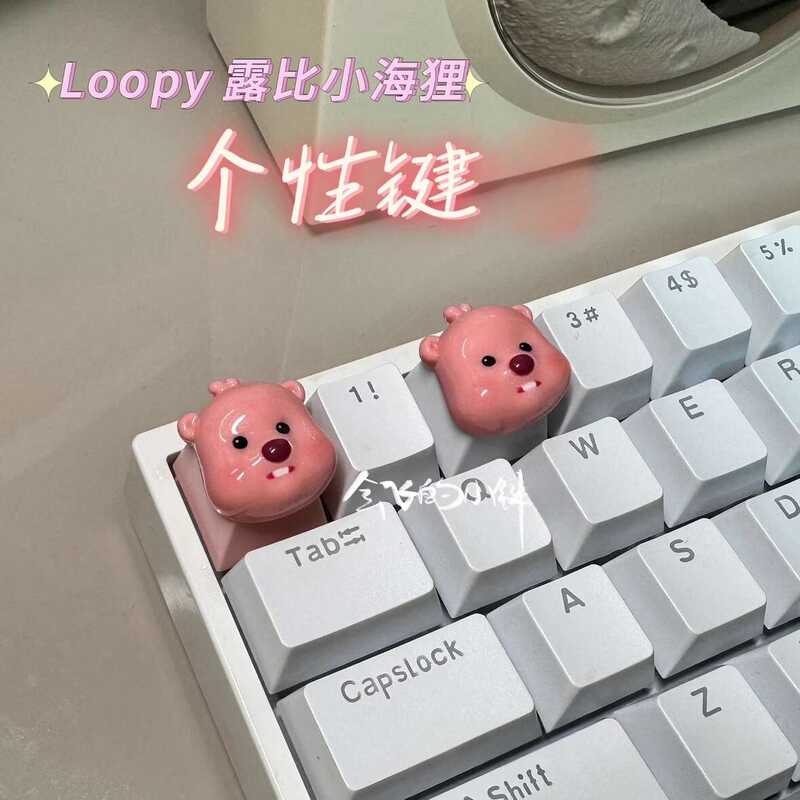 Ruby Beaver Loopy Nail Typing Assistant Cute Pink Cartoon Keyboard ...