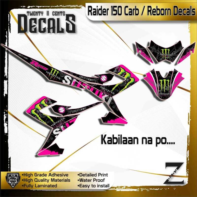 々 Suzuki Raider 150 carb / reborn Decals High-Quality Stickers (monster ...