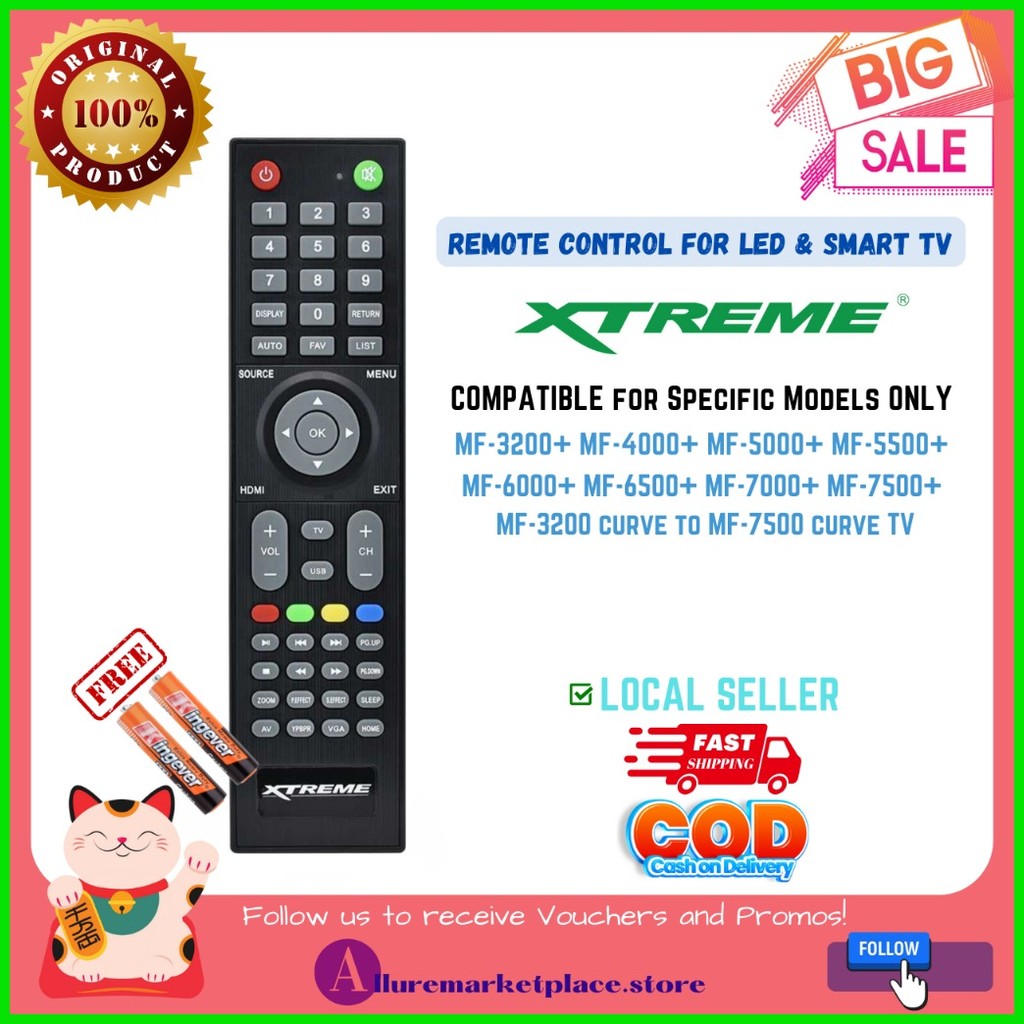 ≈ Xtreme TV Remote PLUS SERIES(+) MF-5550c MF-3200+ MF-4000+ MF-5000 ...