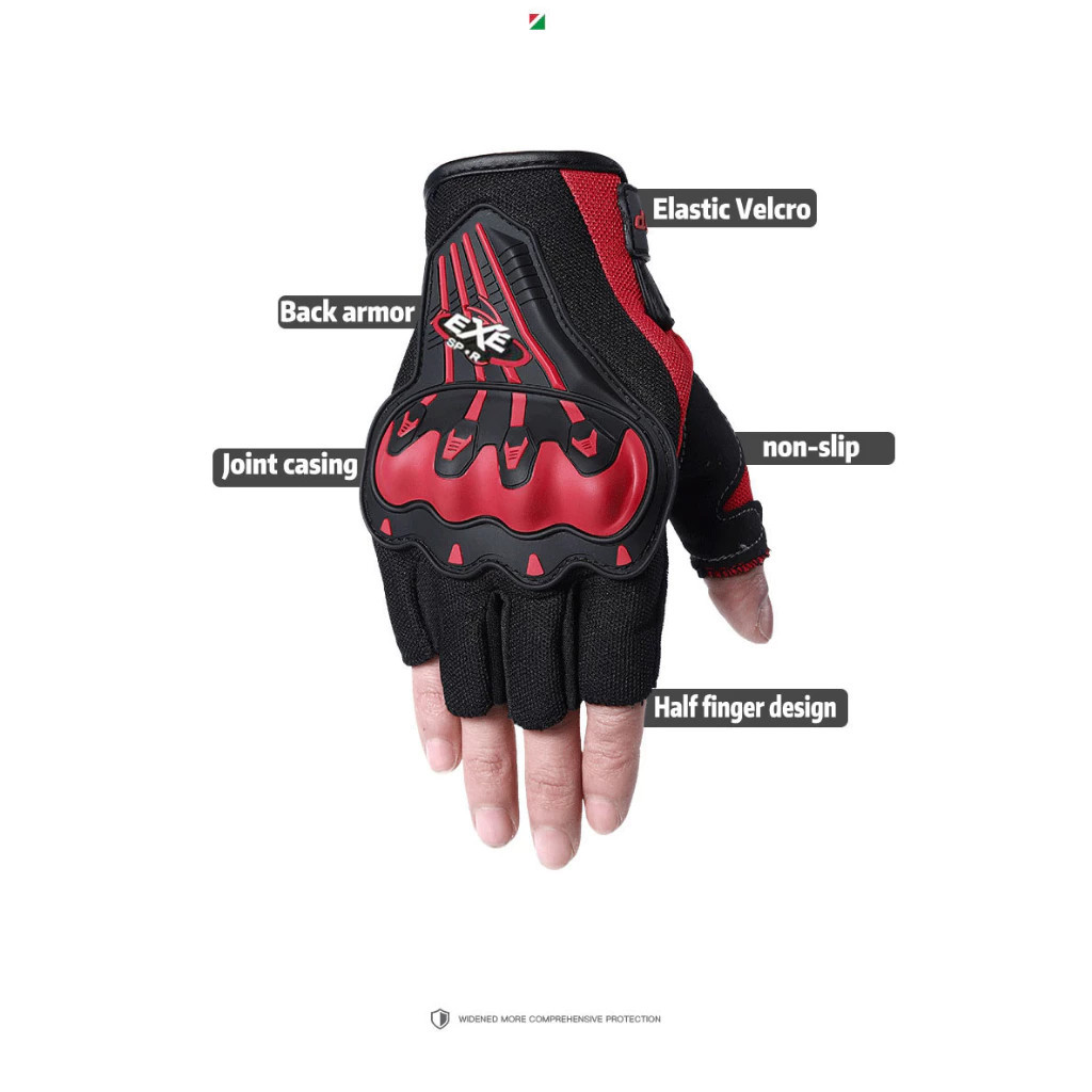MOTEX Half Finger Motorcycle Gloves, Anti-Skid And Wear-Resistant ...
