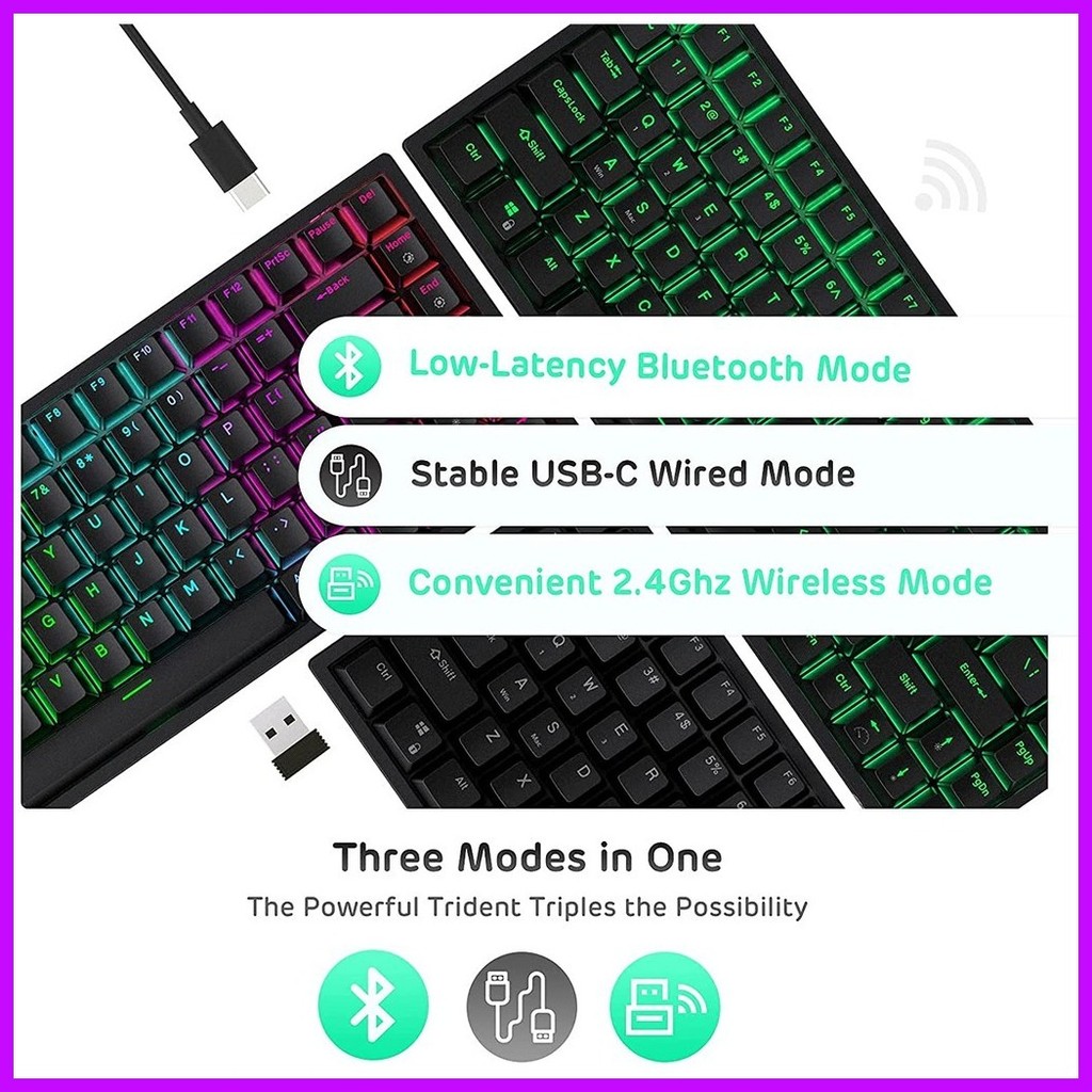 Cyclone PH] Royal Kludge RK84 80% RGB Mechanical Gaming Keyboard Tri ...