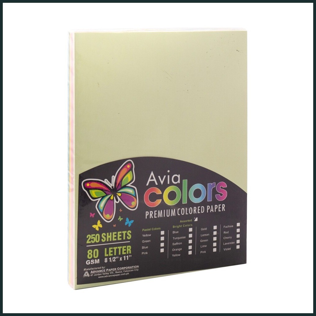 Avia Colored Paper Assorted Pastel Colors Short 80gsm 250 Sheets ...