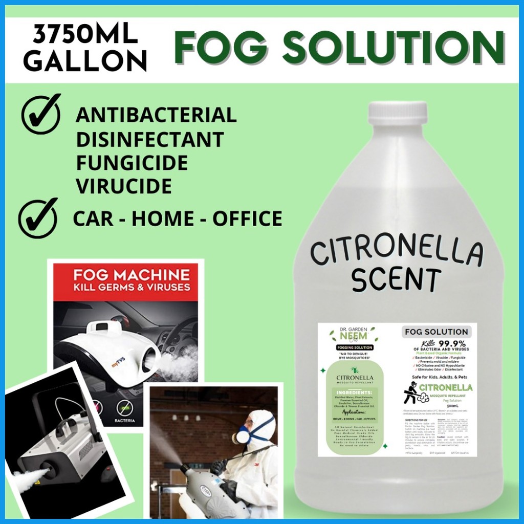Dr. Garden Citronella FOG SOLUTION DISINFECTANT Room Spray Fogging ...