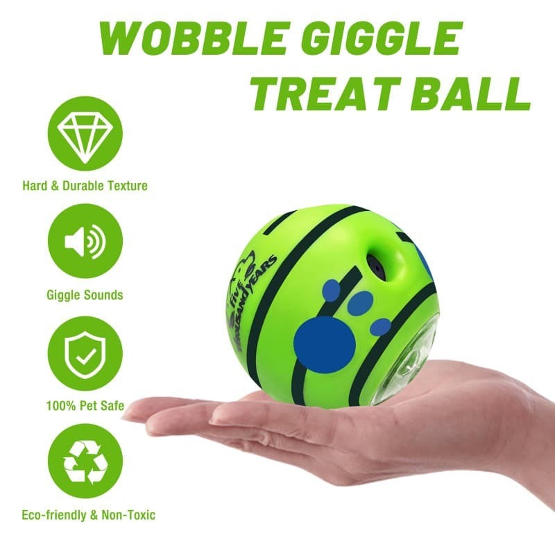 Durable Wobble Giggle Ball for Dogs Heavy Duty Chew Proof Treat ...