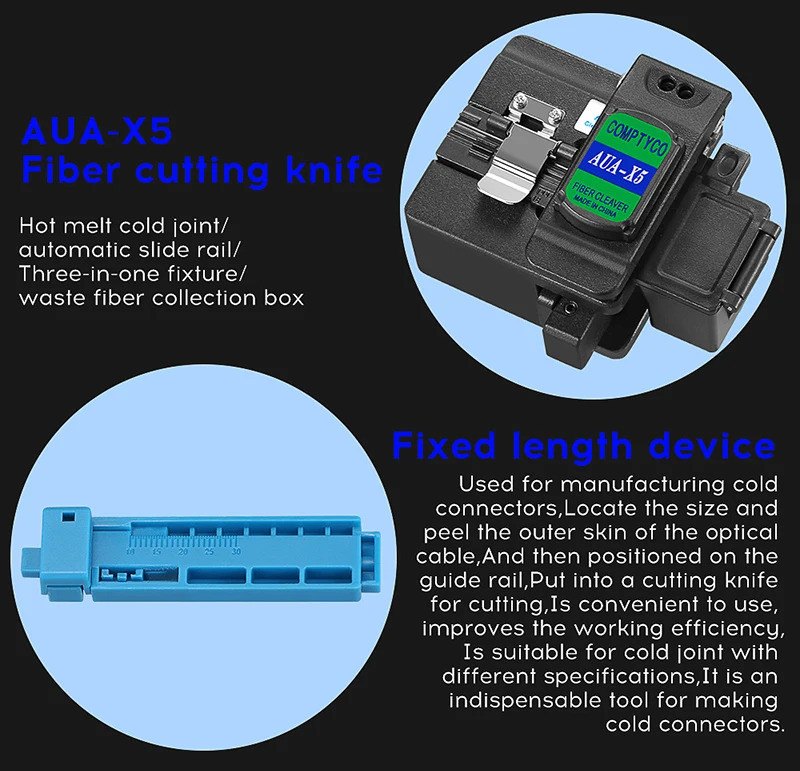 Fiber Optic Tool Kit AUA-X5 Fiber Cleaver 10Mw Visual Fault Locator ...