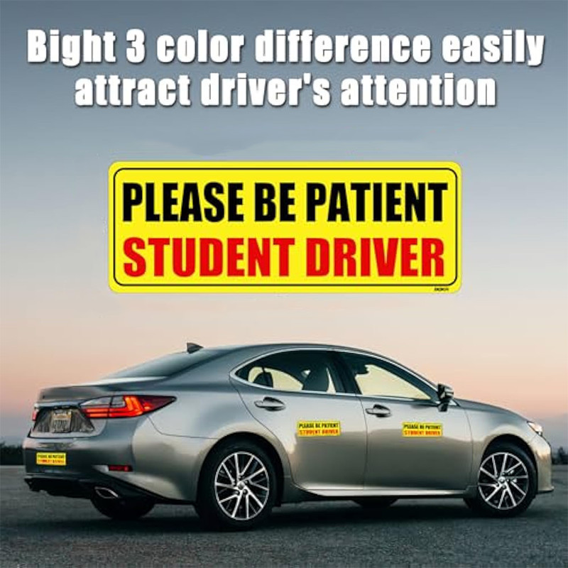 Student Driver Magnet Stickers Please Be Patient Student Driver ...