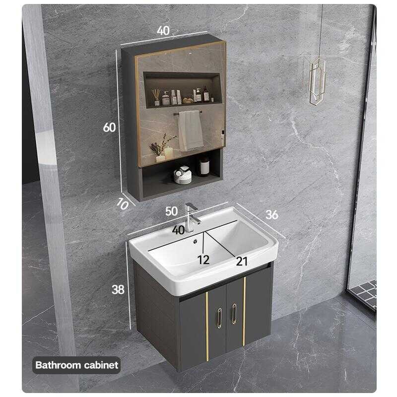 Bathroom Mirror Cabinet Lavatory Sink Complete Set Toilet Wash Basin ...