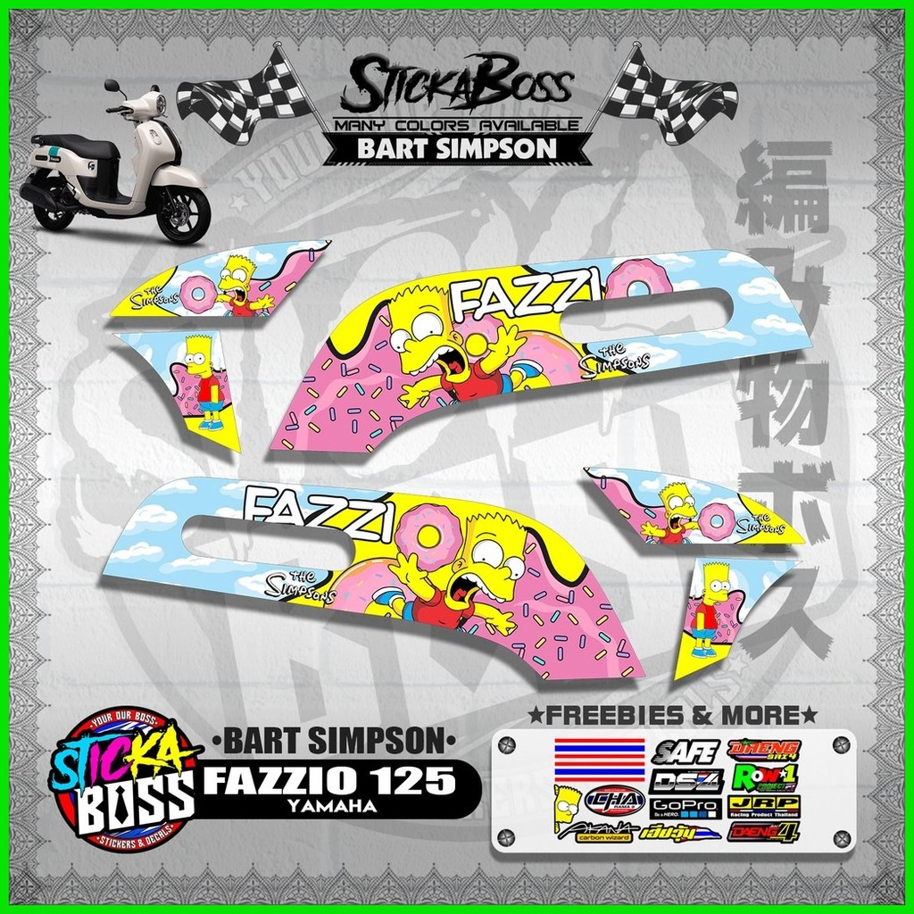 YAMAHA FAZZIO 125 DECALS ( BART SIMPSON )【WITH FREEBIES】 | Shopee ...