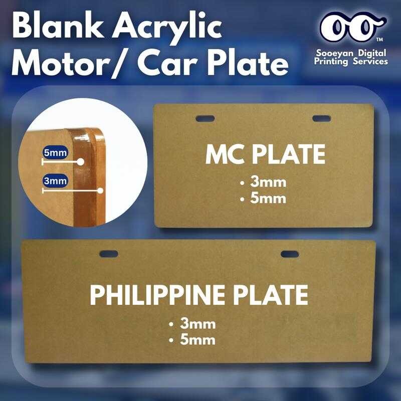 BLANK ACRYLIC MOTOR PLATE NUMBER (New LTO Standard) | Shopee Philippines