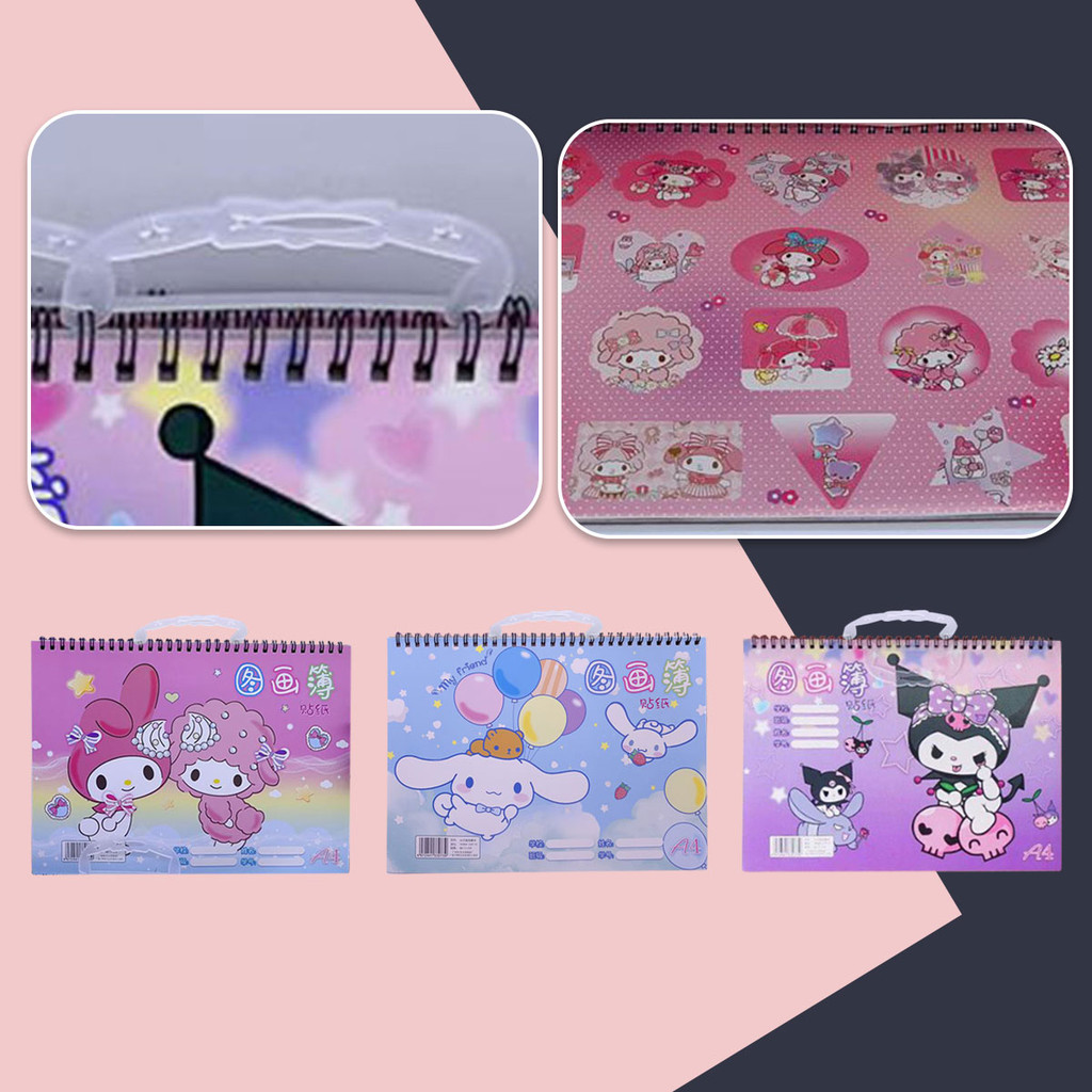 A4 Sanrio Drawing Book Set Multiple Character Designs Spiral Bound ...