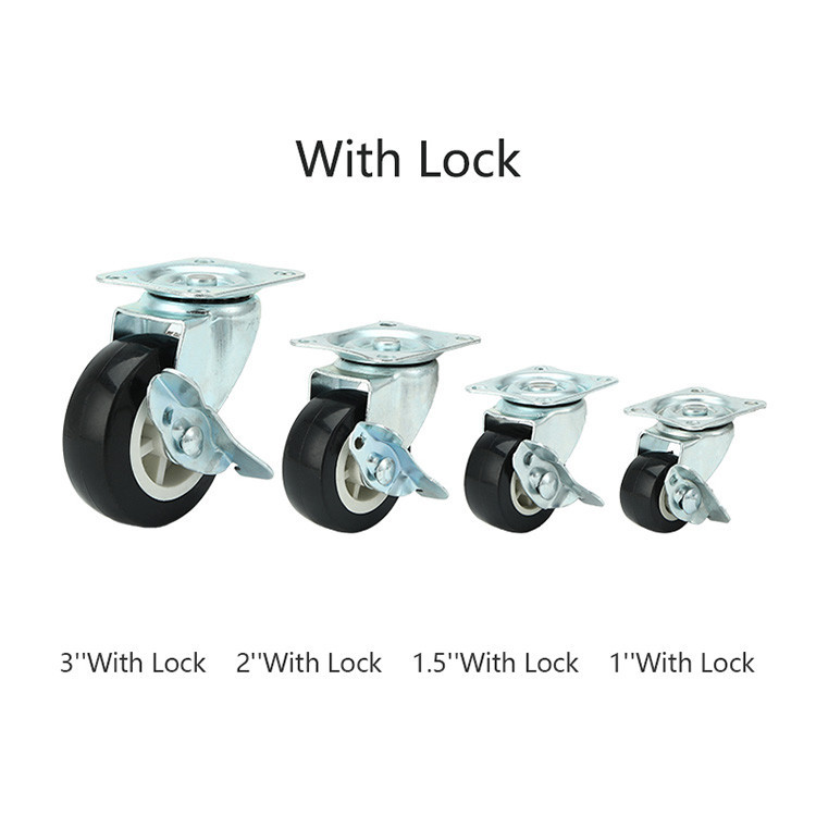 （Fast&COD）Black Silent Trolley Wheel Fixed/Rotate（No Lock/With Lock）1 ...