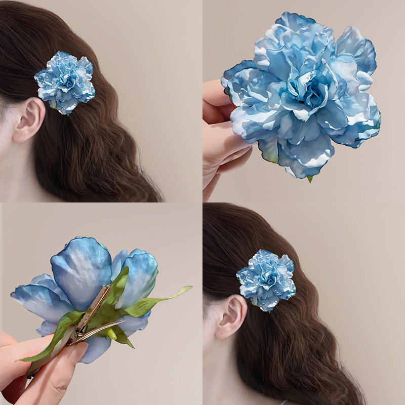 A flower hair clip with side ear and back hair clip for women 2025 new ...