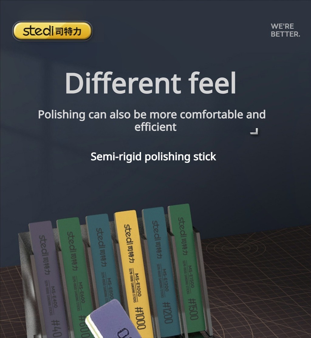 Stedi MS-E1 MS-E2 Semi-Rigid Sanding Sticks Gundam Model Part Polishing ...