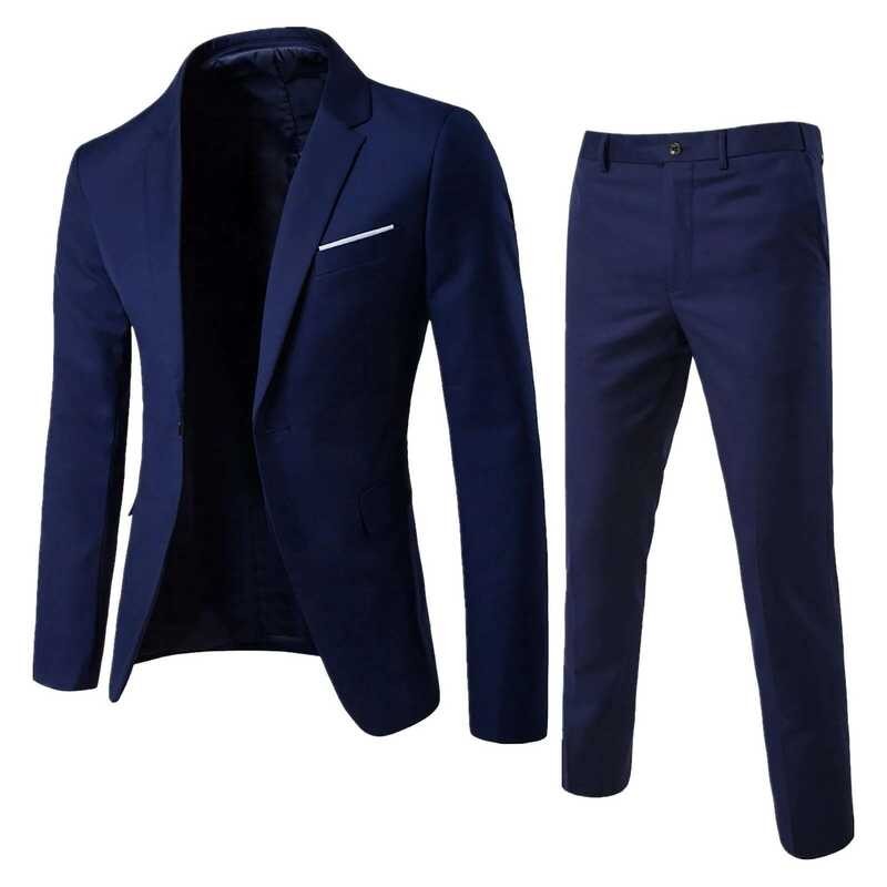 Fashion 1C Slim Waist 2 Pieces Set Wedding Suits For Men Slim Suit ...