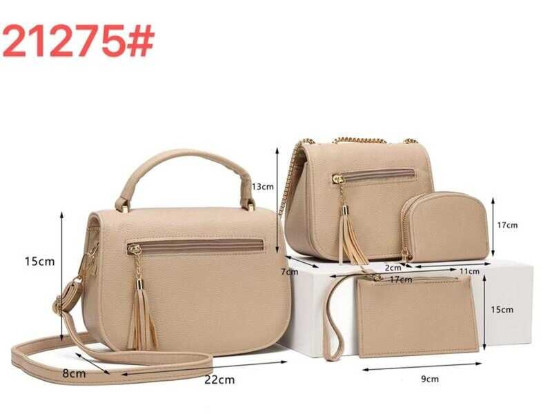 4 In 1 SET Dan-Dan Bag Synthetic Leather Plain With Adjustable Sling ...