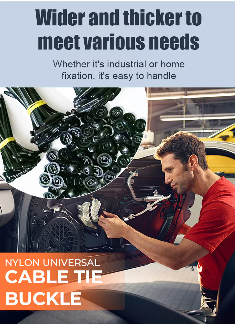 20/40/100/120 pcs Nylon Universal Cable Tie Buckle Automotive Plastic ...