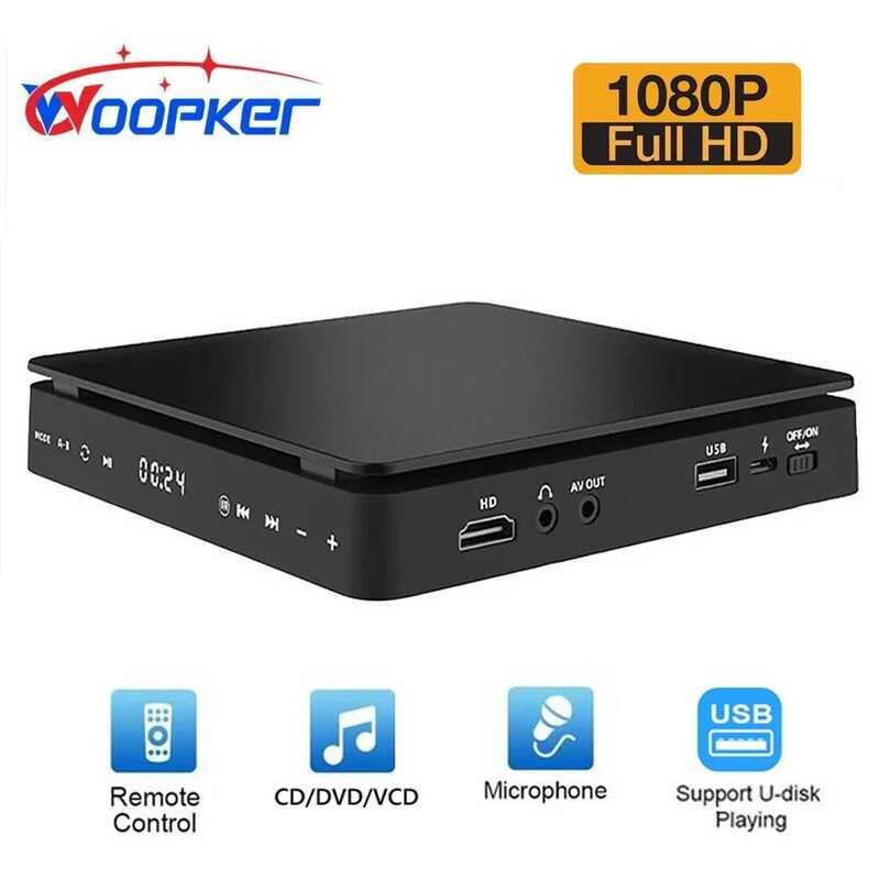 Woopker 3 2 Portable DVD Player Kc-708 1080P HD Video Port Cable And AV ...