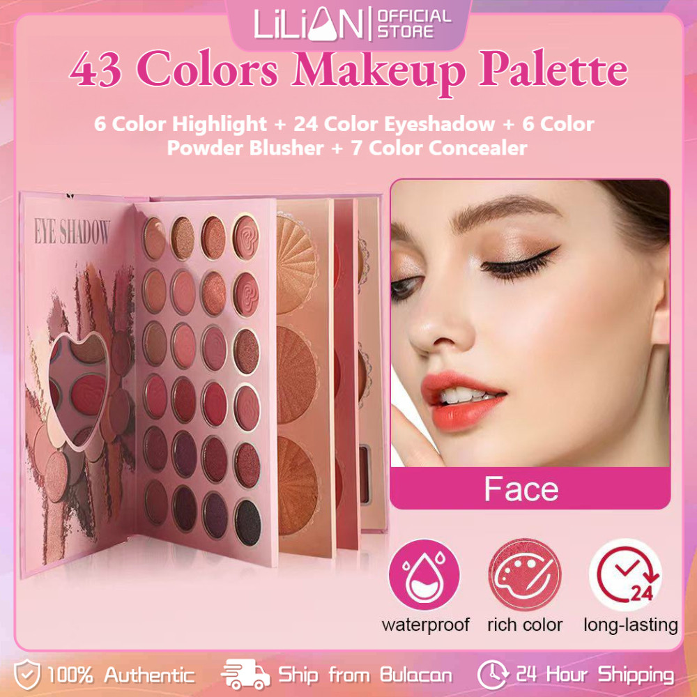 40 Colors Highlight Eyeshadow Palette Shimmer Matte Powder Blusher ...