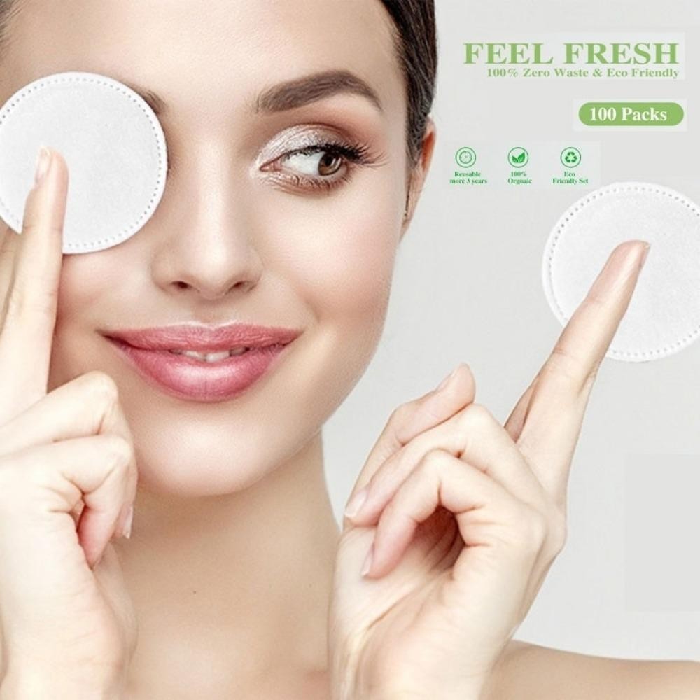 100pcs Cotton Pads Round Cotton Makeup Remover Pads Disposable Soft ...