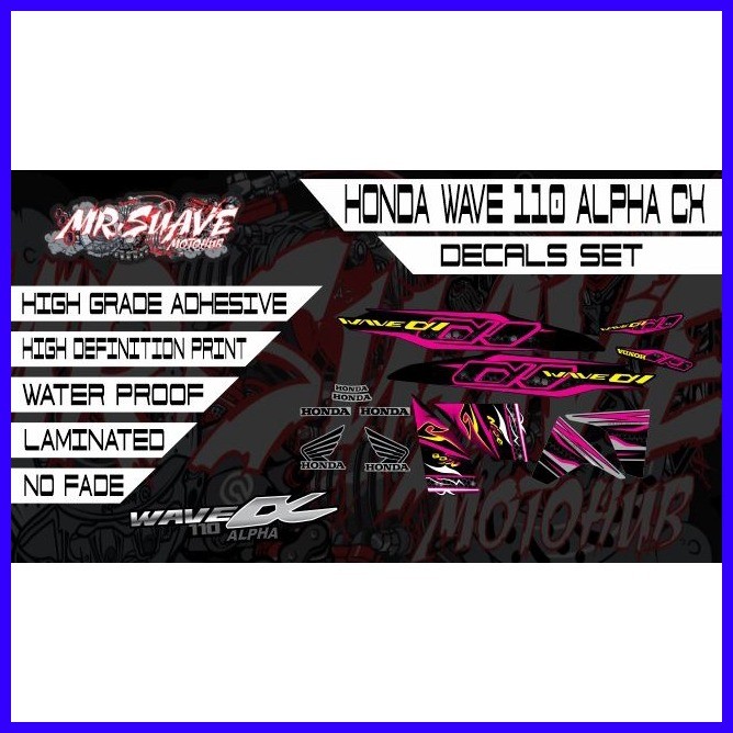 Honda Wave 110 Alpha CX Stock Decals Set | Shopee Philippines