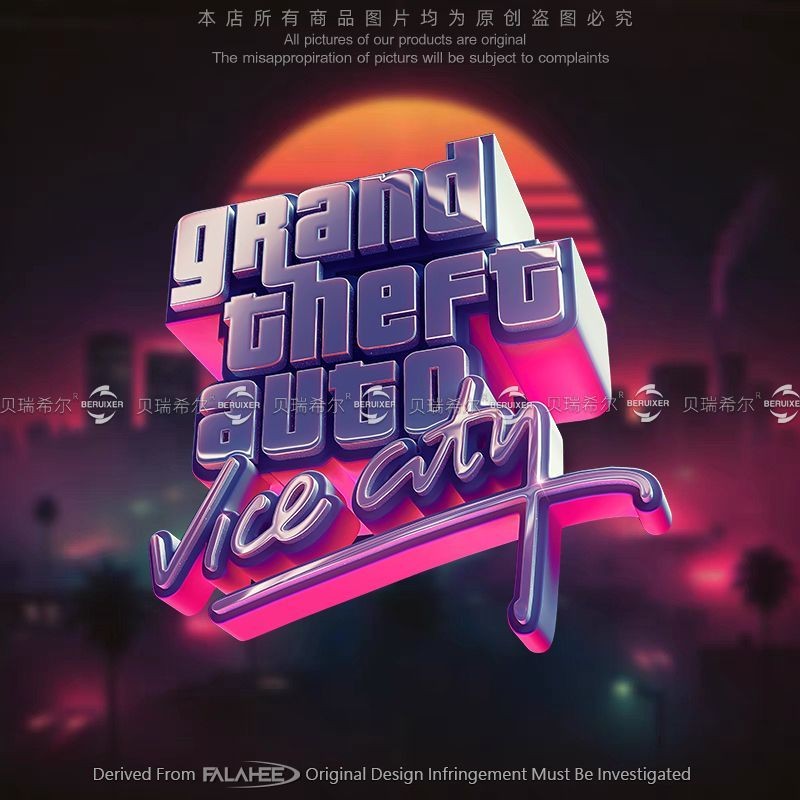 Reflective Car Sticker Game GTA vicecity 3D Body Glass Modification ...