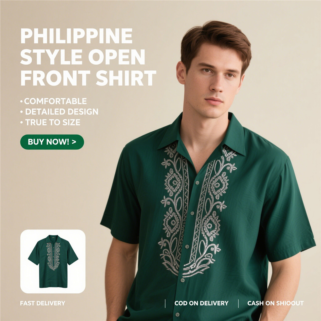 2025 Philippines Barong Tagalog For Men Modern Retro Floral Sublimation ...