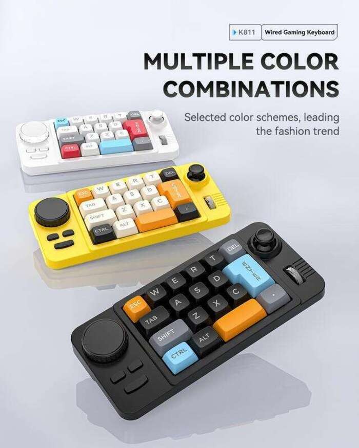 JOMAA Programmable Wired Mechanical Keyboard with Volume Scroll Wheel ...