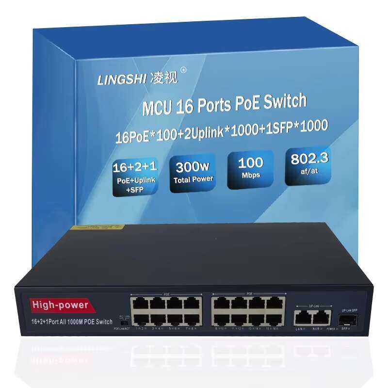 Lingshi OEM 4/6/8/16 Port POE Switch 48V Active POE Ieee802.3 Af/At ...