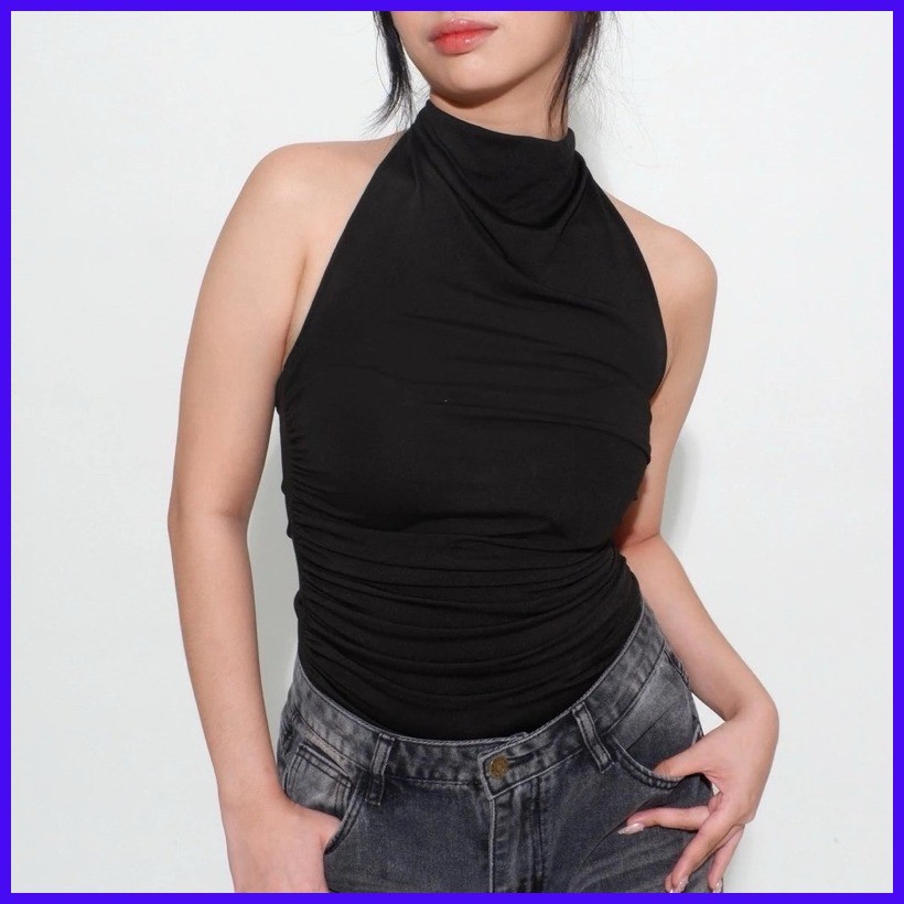 ☢ SERENITY Cowl Neck HALTER TOP | Double Lining front & back | Shopee ...