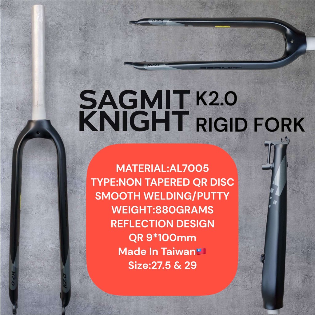 PROAGENT SAGMIT Knight Rigid FORK MTB K-1,K-2, K-3 tapered, Carbin ...