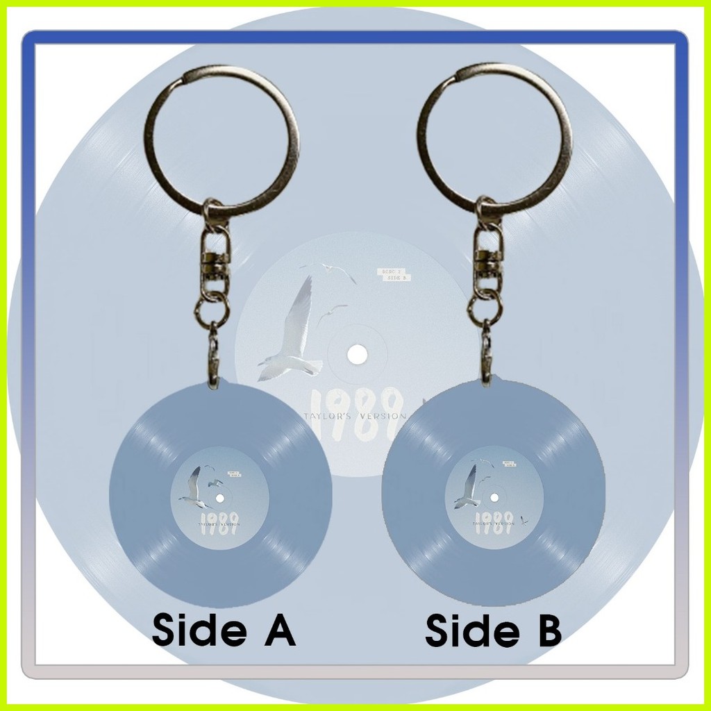 1989 CD Vinyl Taylor Swift Version TS inspired Metallic Keychain Double ...