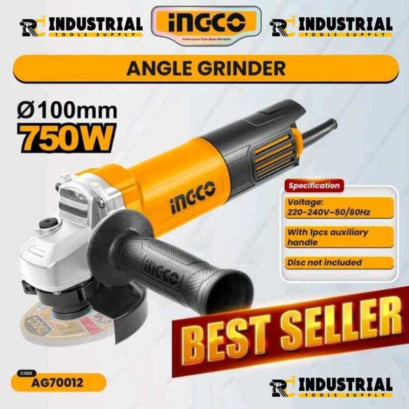 Ingco Angle Grinder 750W With 100Mm Disc Diameter - Wood, Metal ...