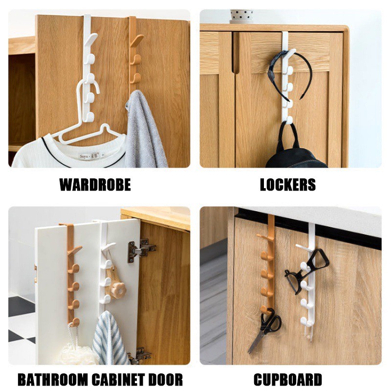 GNM Door Back Hook 5 Layers Wall Hooks Plastic Home Storage ...