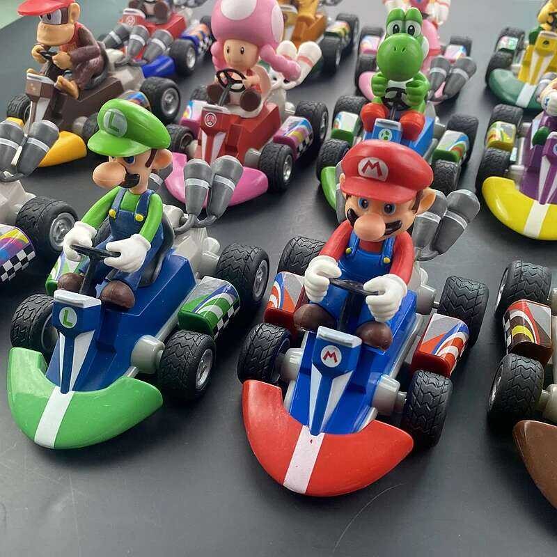 Mario Super Pull Back Car Green Yoshi Donkey Kong Bowser Luigi Toad ...