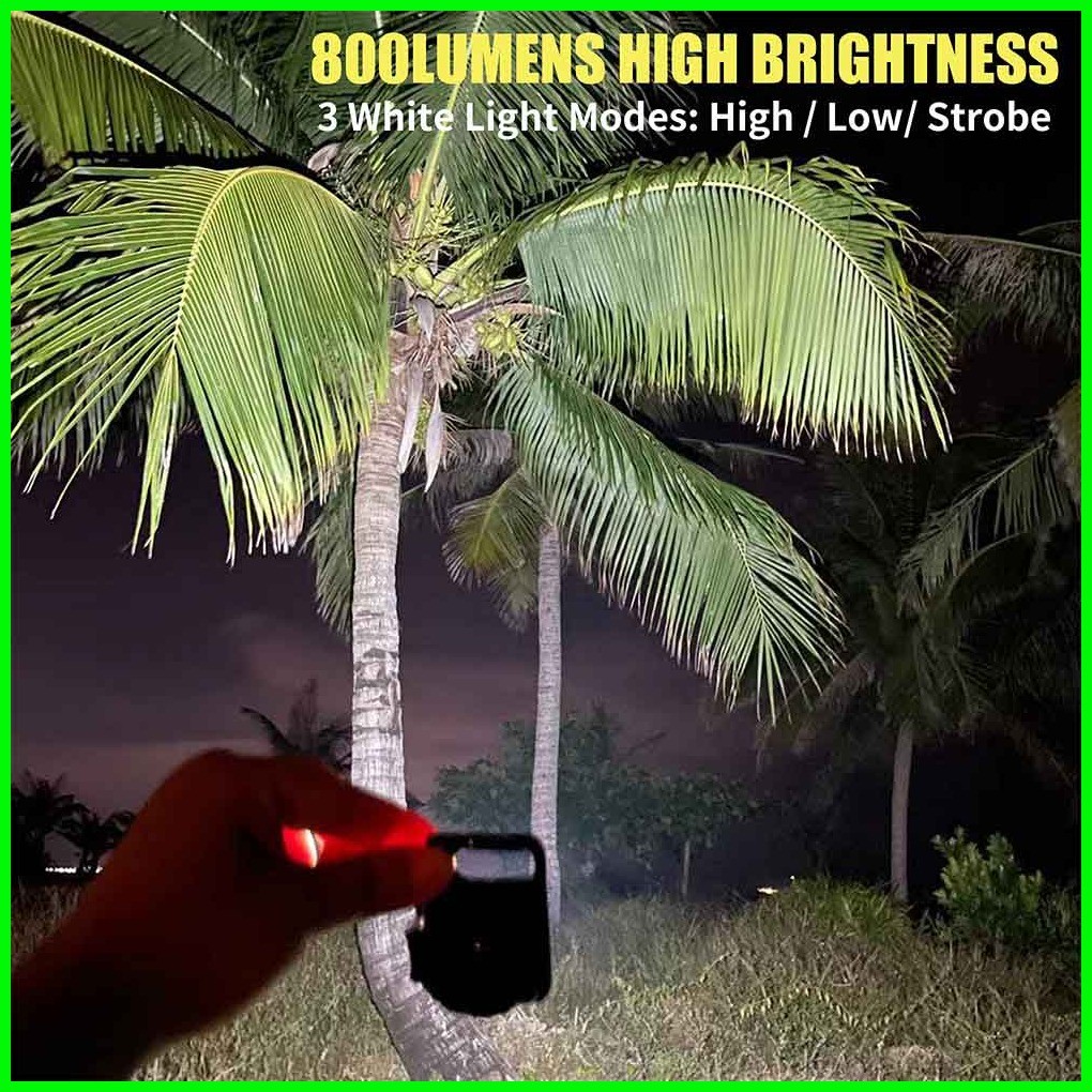 COB Mini LED Flashlight Rechargeable Keychain Small Flashlight with 4 ...