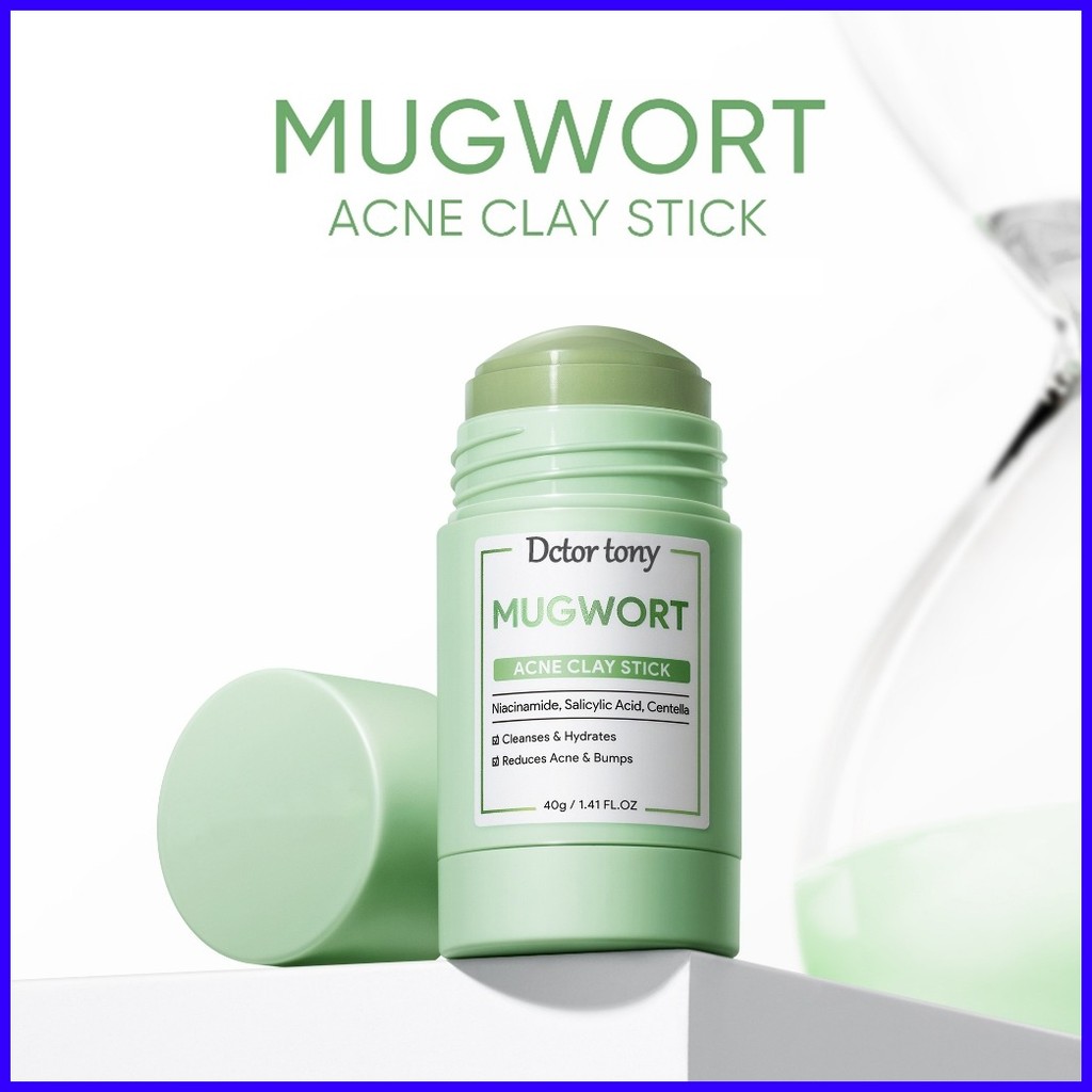 Mugwort Acne Clay Mask Stick Anti Pores & Acne Clay Mask Face Skin Care ...
