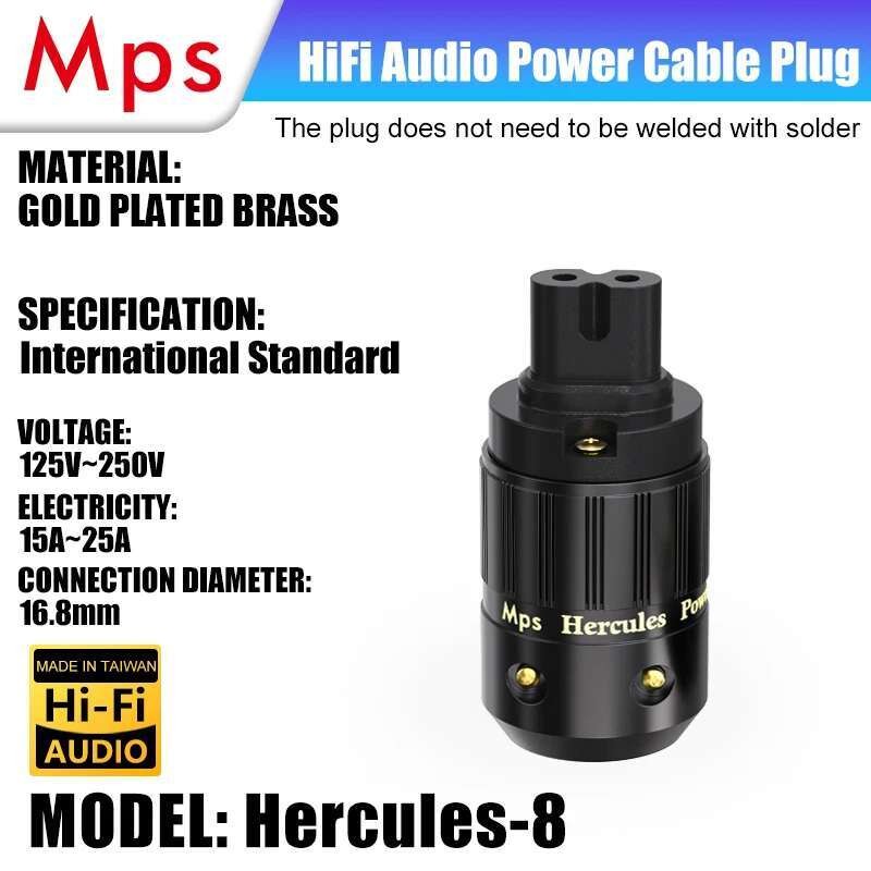 HiFi MPS Hercules-8 HiFi power AC cord pulg C-8 Adapter Connector 24K ...